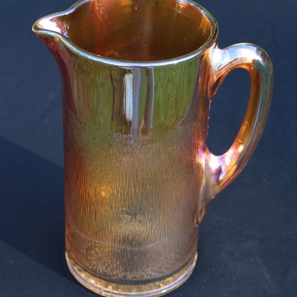 Jeannette Glass | Dining | Tree Bark Carnival Glass Pitcher | Poshmark